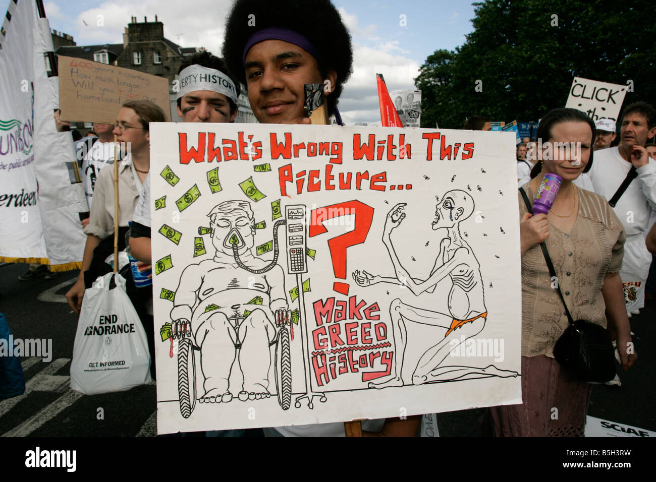 2005 Edingburgh Make poverty History march Stock Photo - Alamy