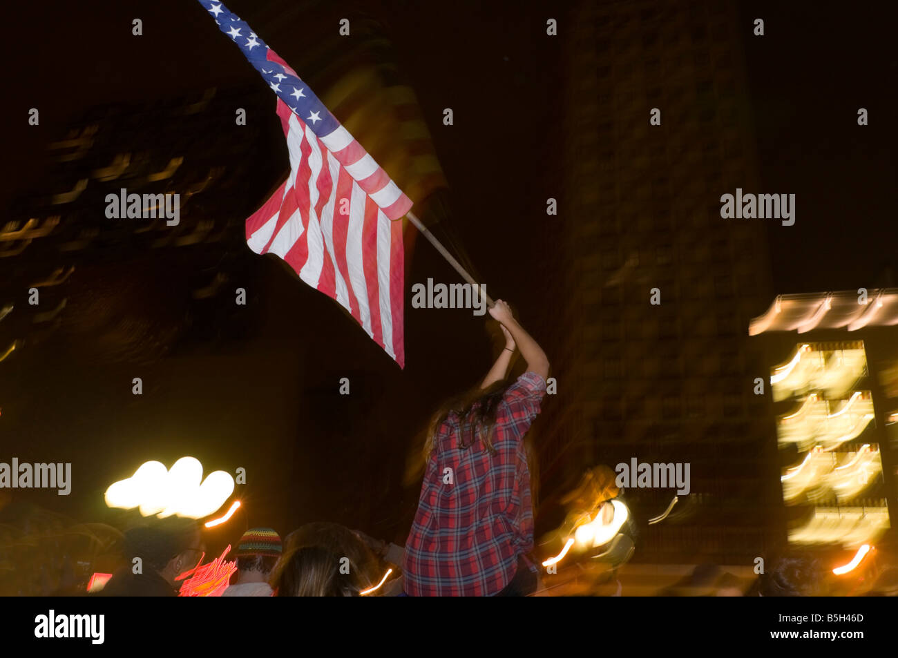 Barack obama and american flag hi-res stock photography and images - Alamy