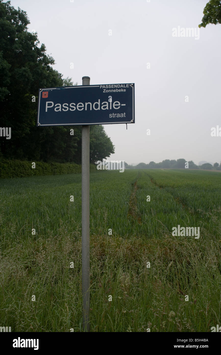 Passendale, Passchendaele sign in Flanders, Belgium, scene of a major ...