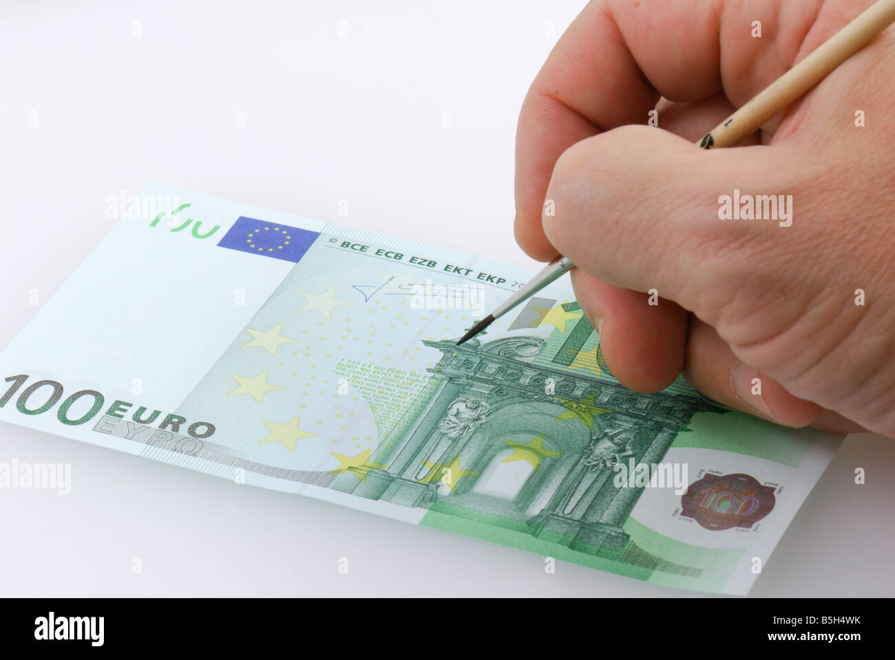 Drawing one hundred euro bill Stock Photo - Alamy