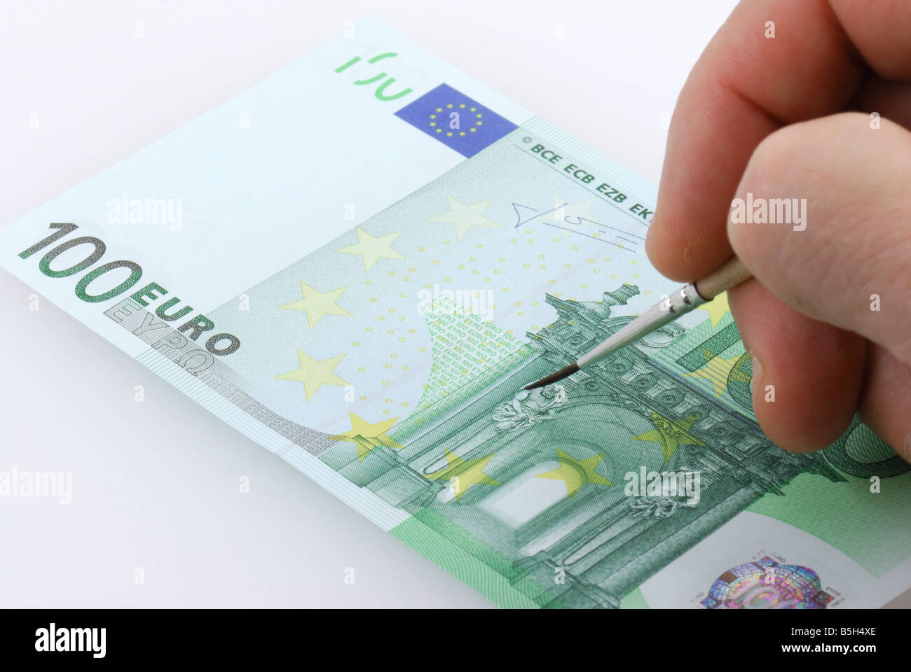 Drawing one hundred euro bill Stock Photo - Alamy