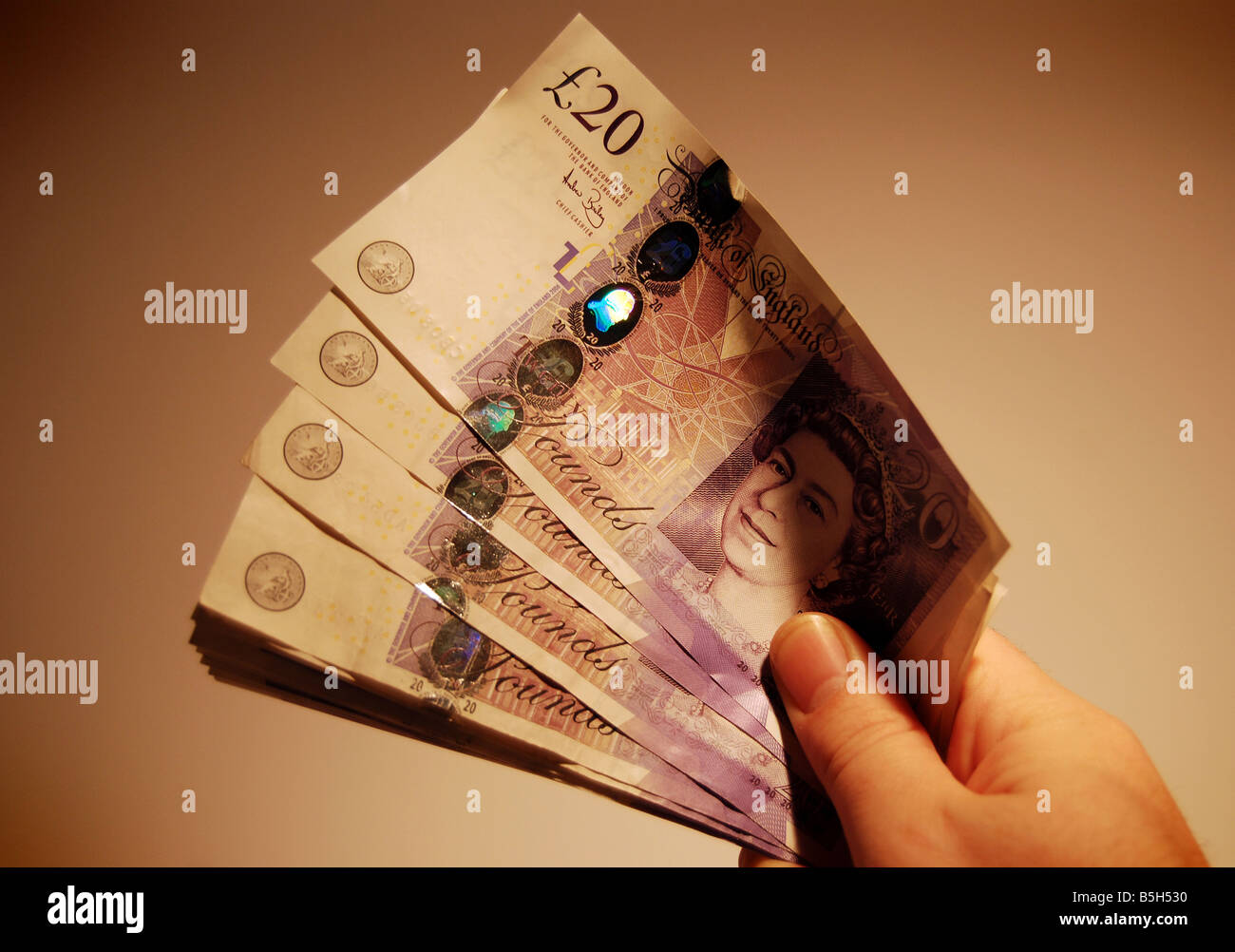 British uk 20 pound notes hi-res stock photography and images - Alamy