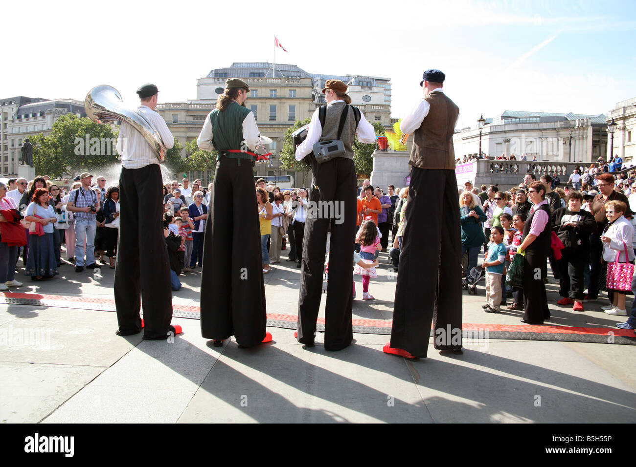 Jewish musicians on stilts at Jewish festival in London Stock Photo - Alamy