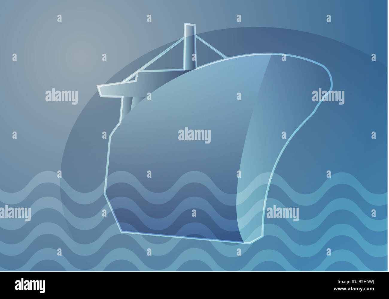Ship boat cargo transport abstract graphic illustration Stock Photo - Alamy