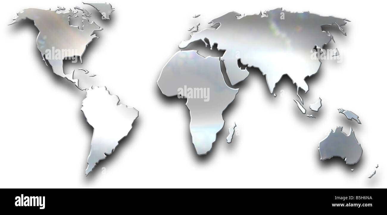 a map of the world isolated on white Stock Photo - Alamy