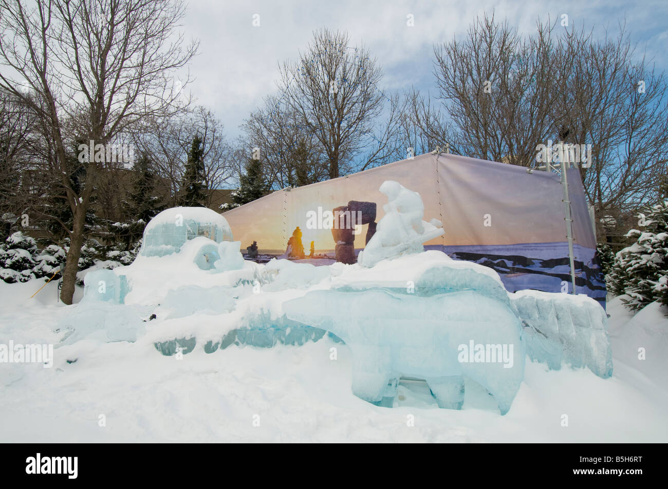 Polar exhibit ice sculptures at Winterlude Ottawa Stock Photo - Alamy
