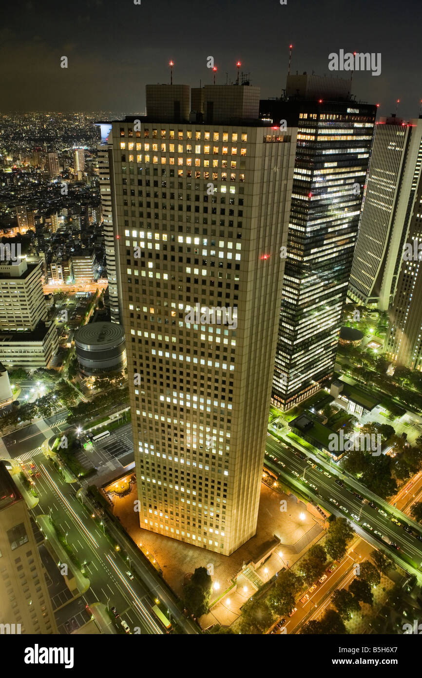 Tokyo skyscrapers at night Stock Photo - Alamy