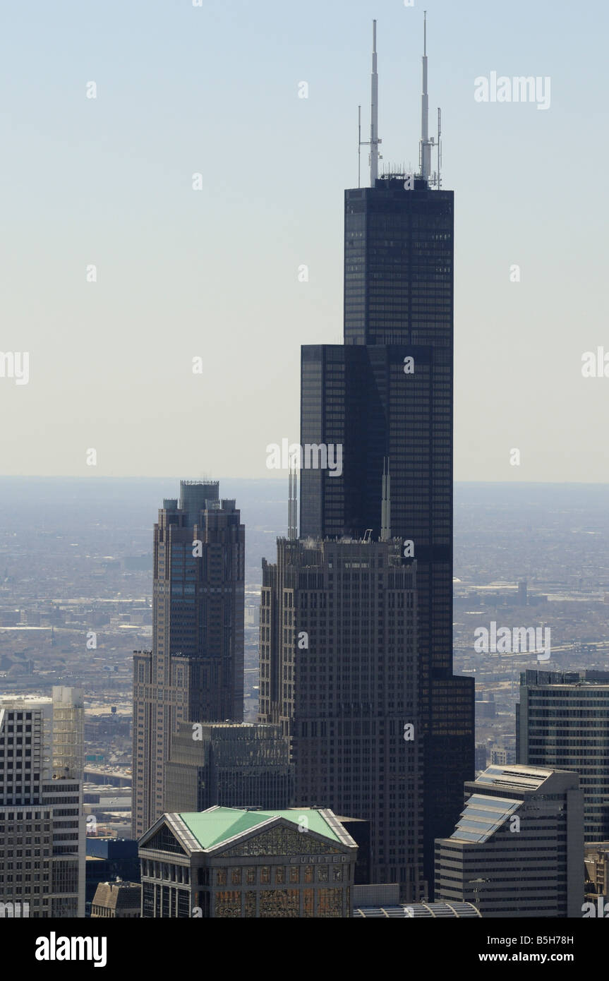 Sears Tower as seen from Hancock Tower. The Loop. Chicago. Illinois ...