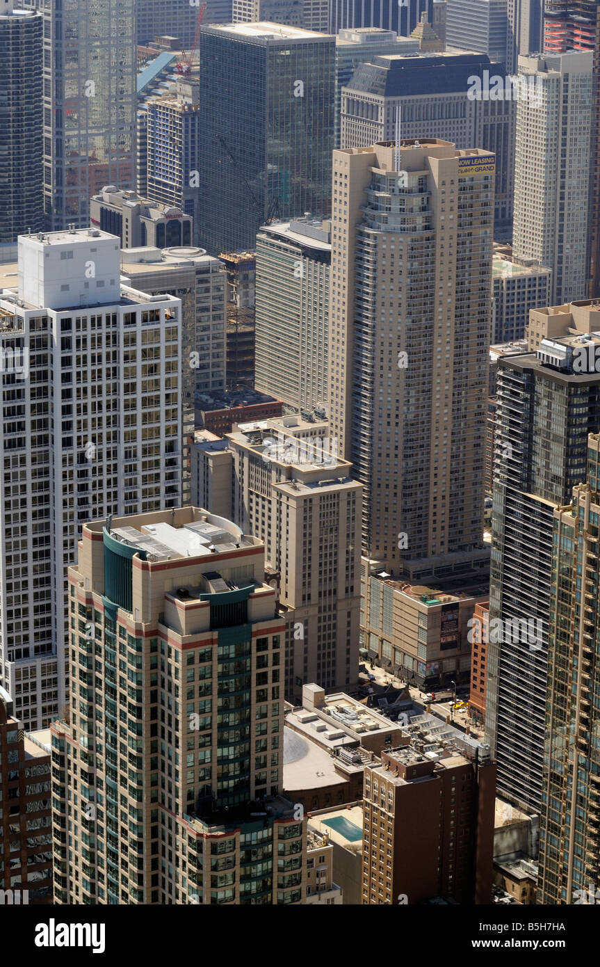 Panoramic view of downtown (The Loop), as seen from Hancock Tower ...