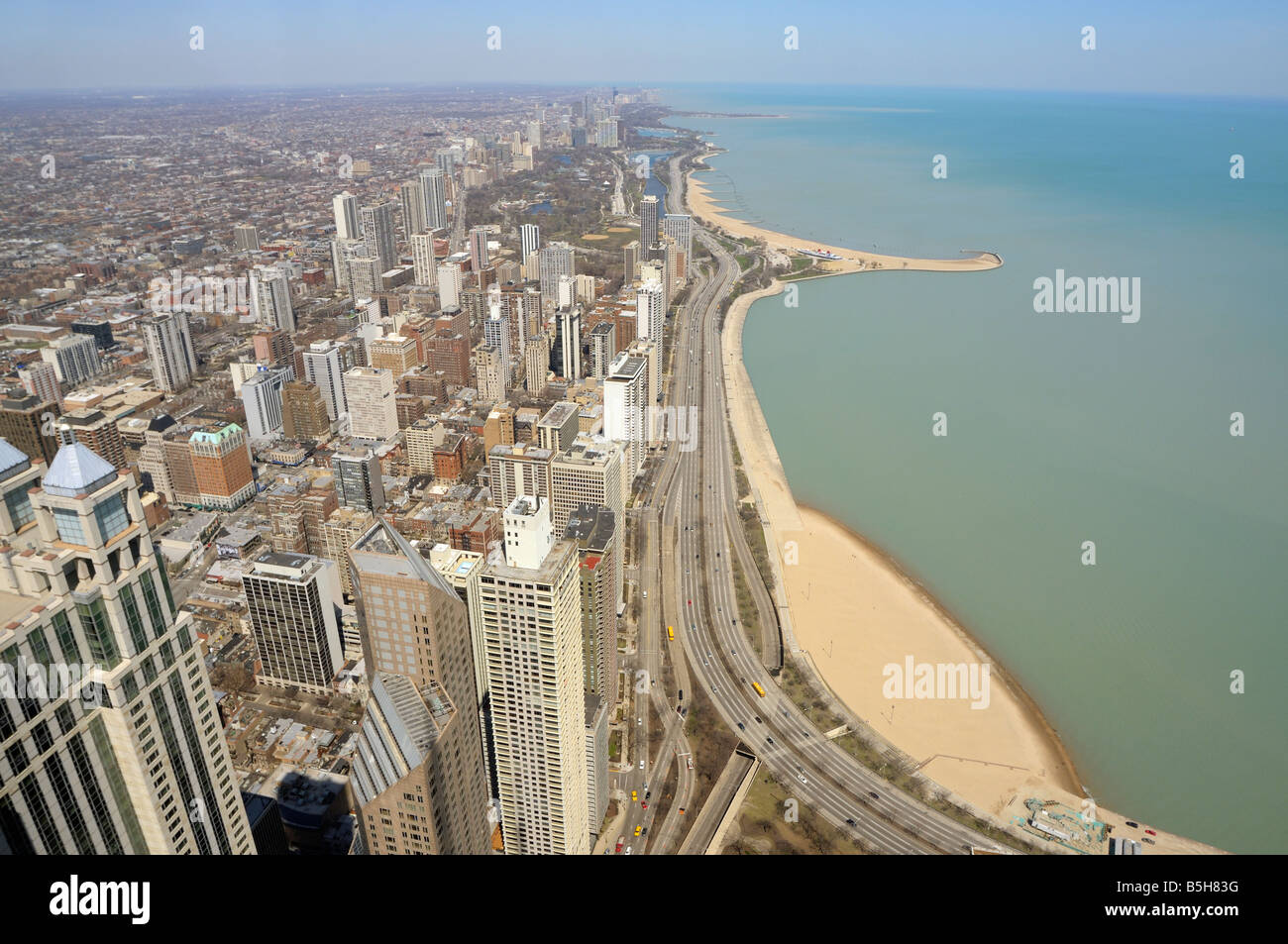 North Chicago, as seen from the top of Hancock Tower. Chicago. Illinois ...