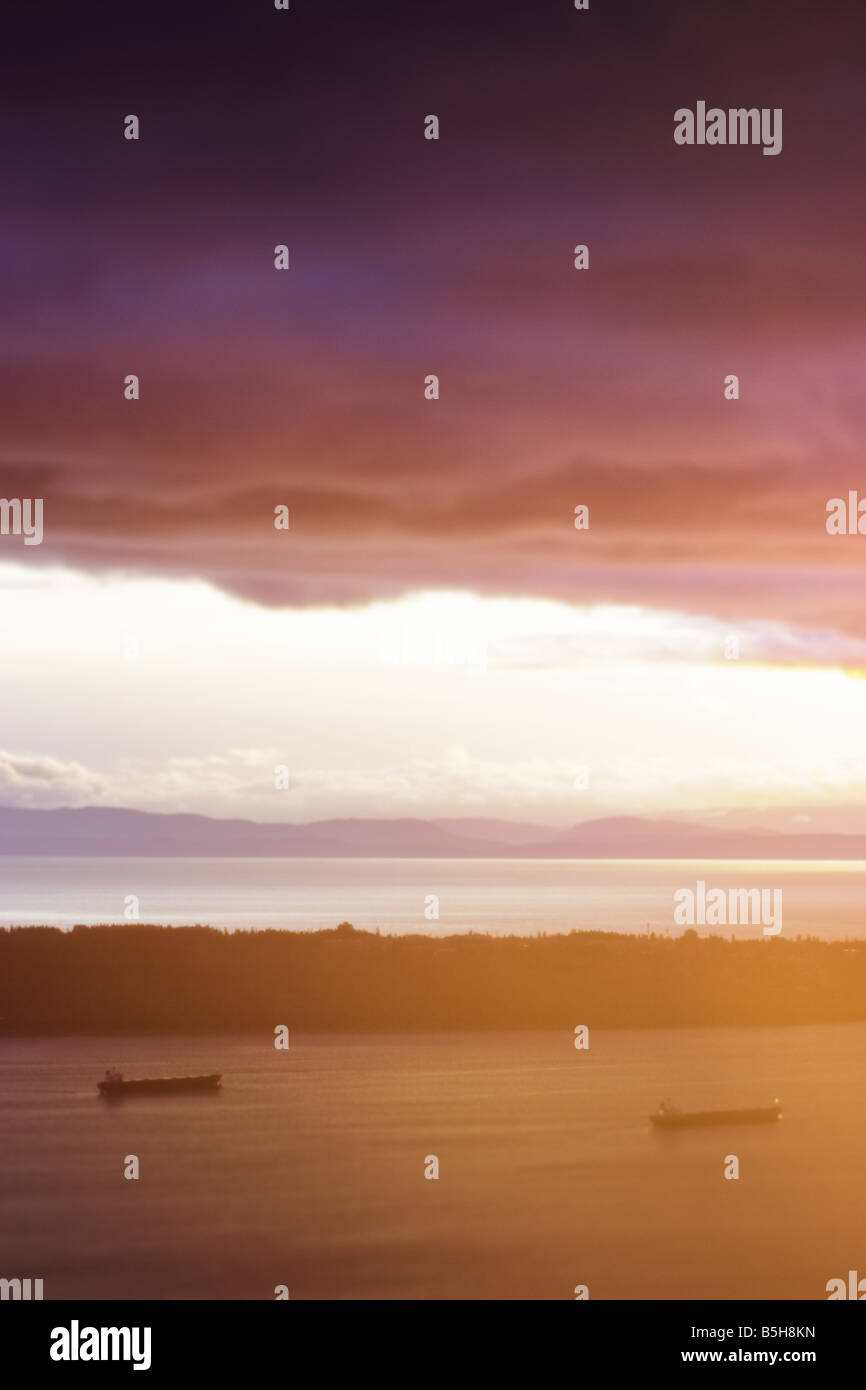 view of Burrard inlet and Vancouver island from Cypress mountain Stock ...