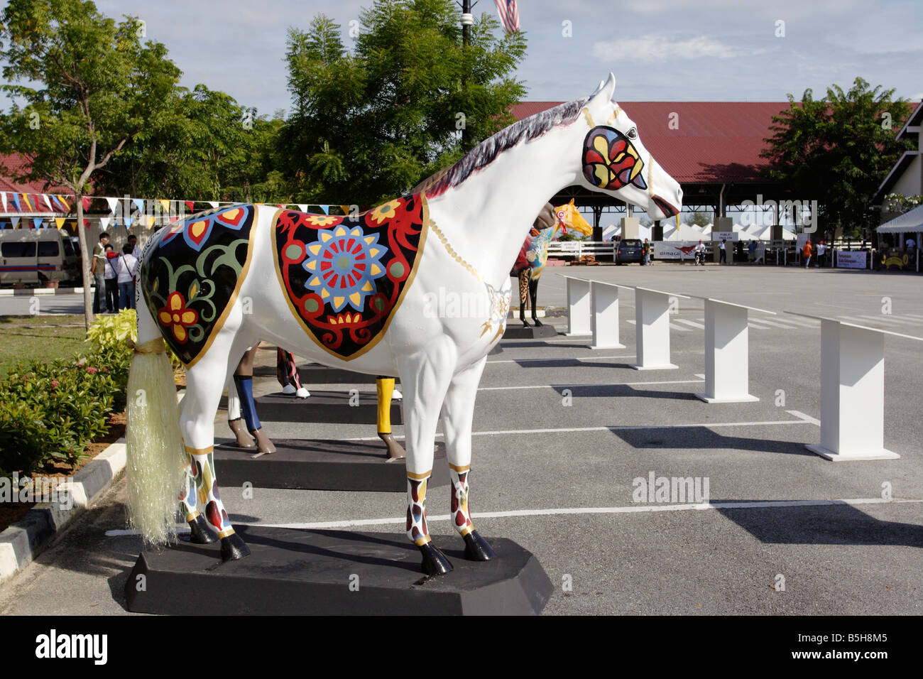 Beautifully painted horse statue in Terengganu, Malaysia Stock Photo ...