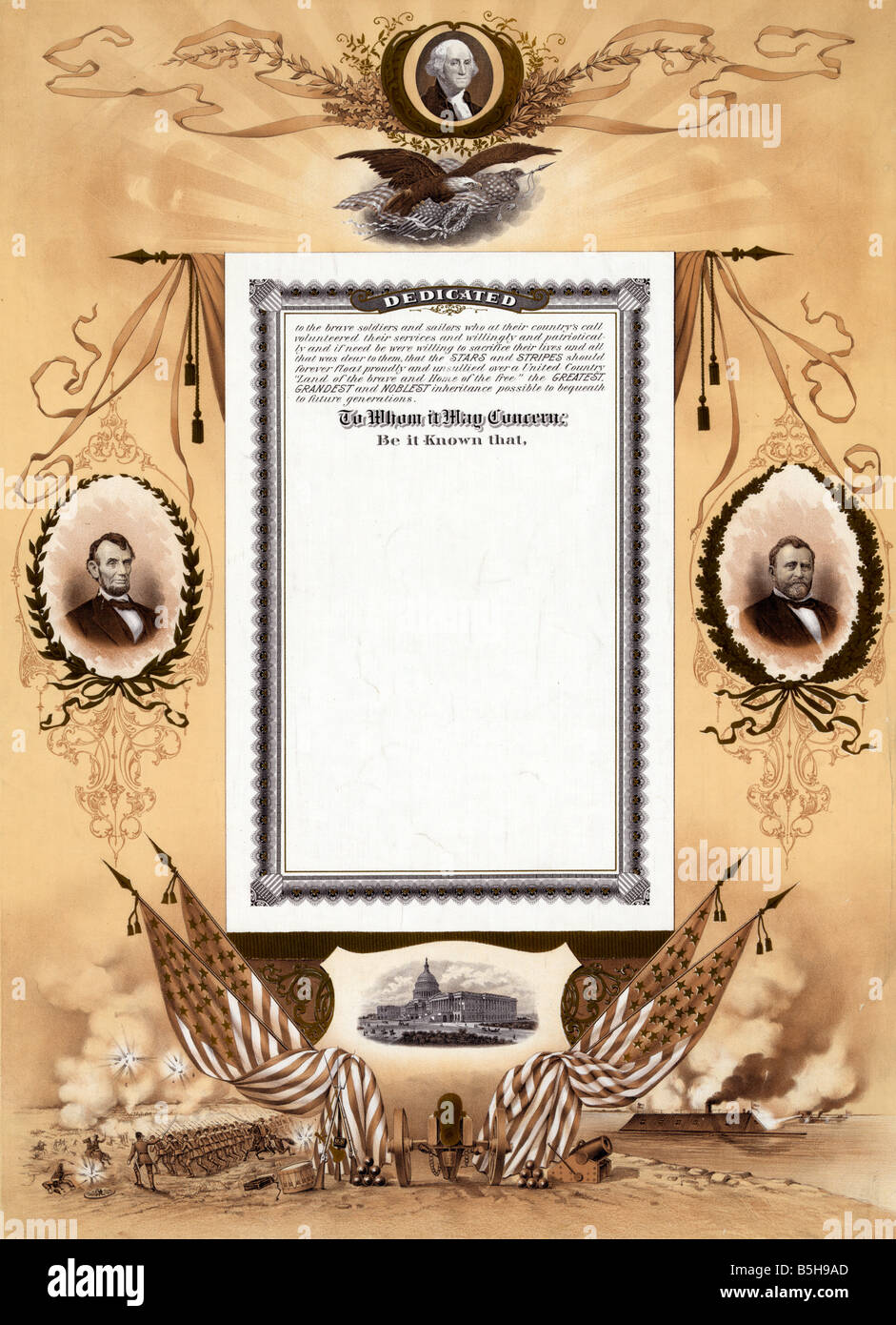 Civil War document Stock Photo - Alamy
