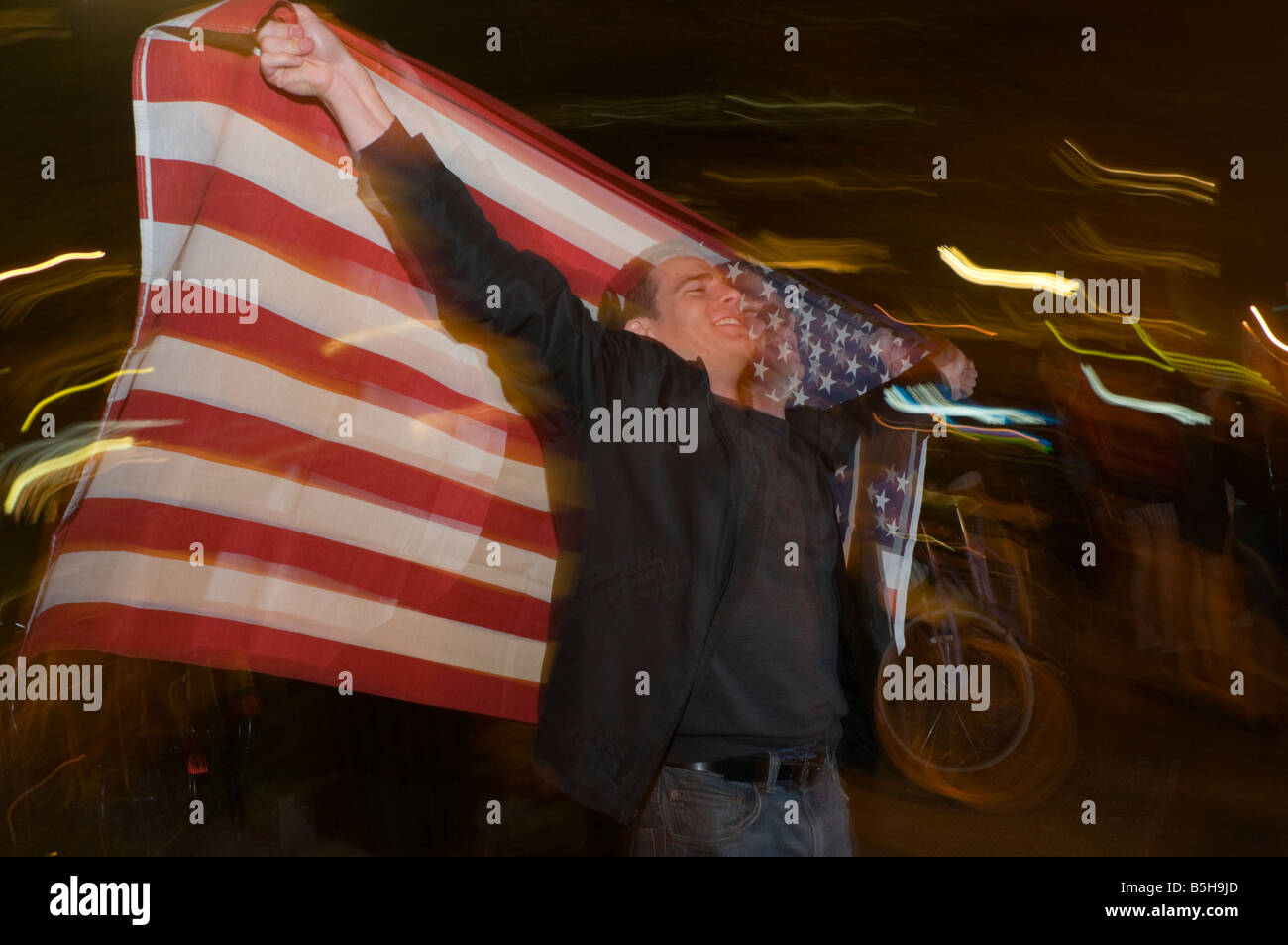 Barack obama and american flag hi-res stock photography and images - Alamy