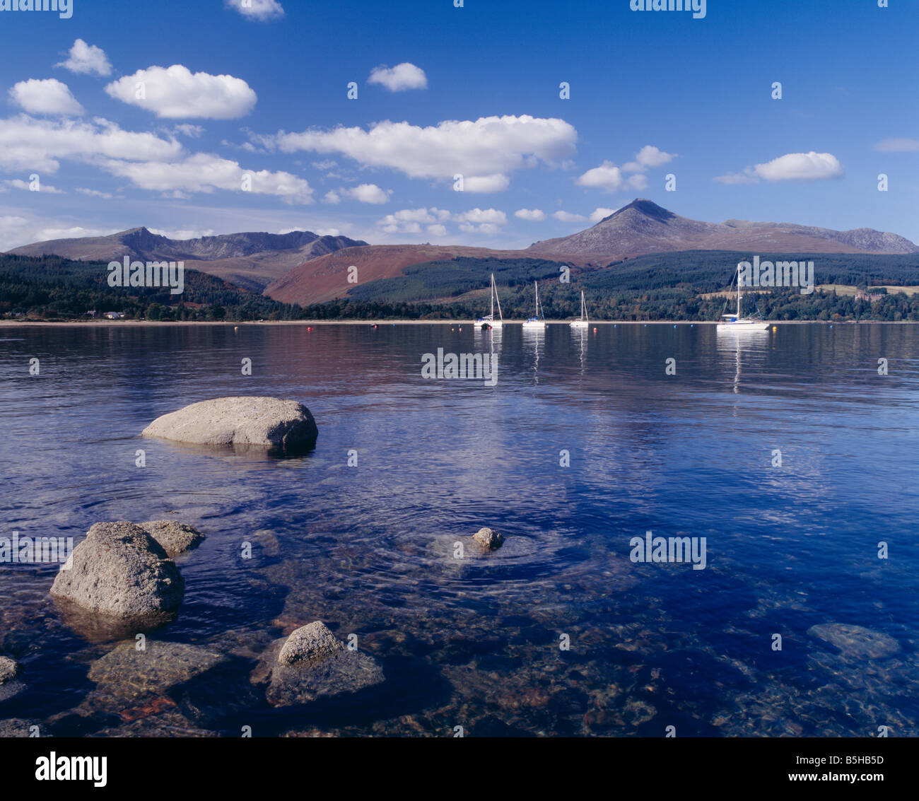 Goat Fell across Brodick Bay, Isle of Arran, North Ayrshire, Scotland ...