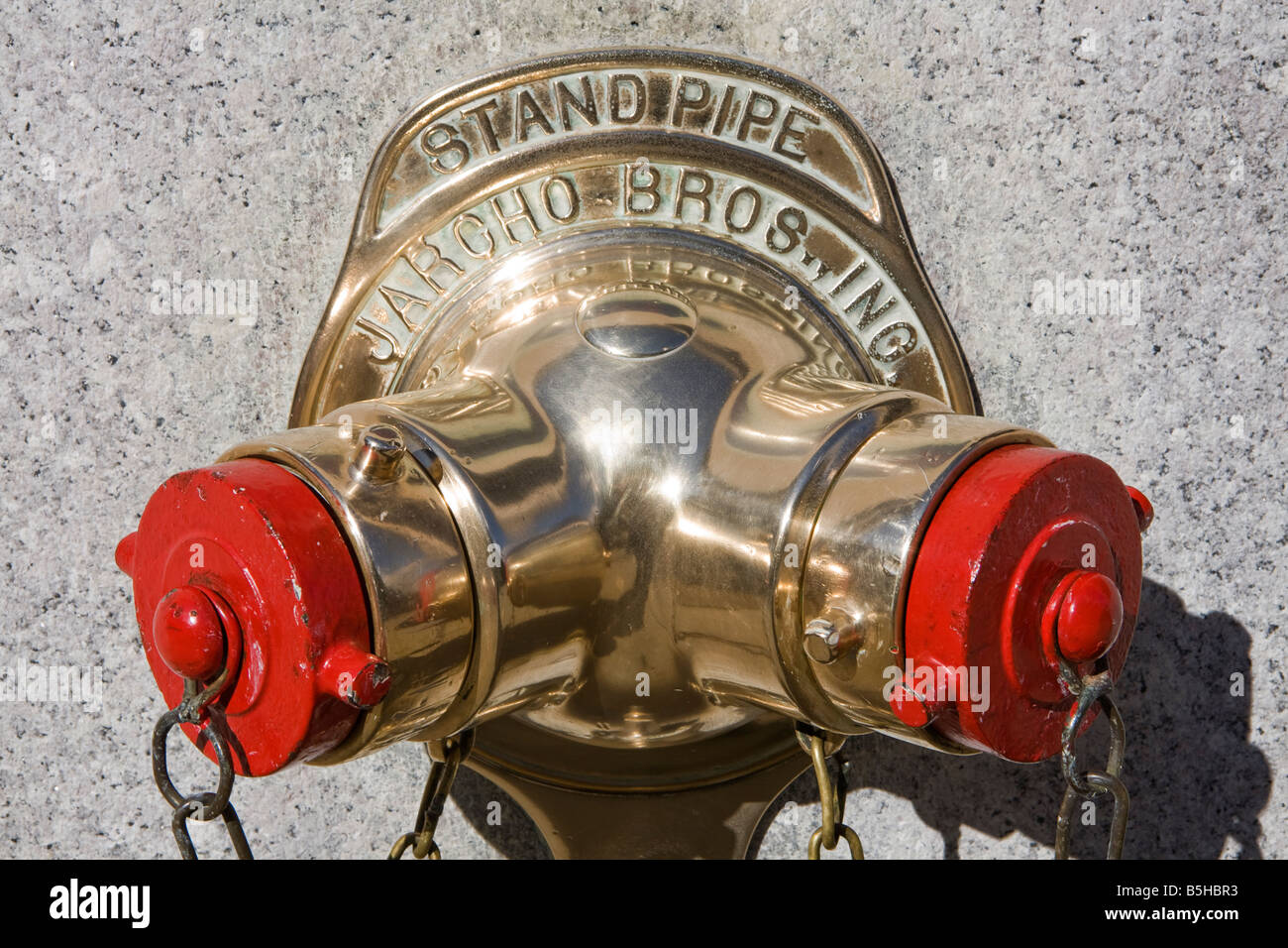 Fire Hydrant in wall of Skyscraper, Manhattan, New York City, USA Stock ...