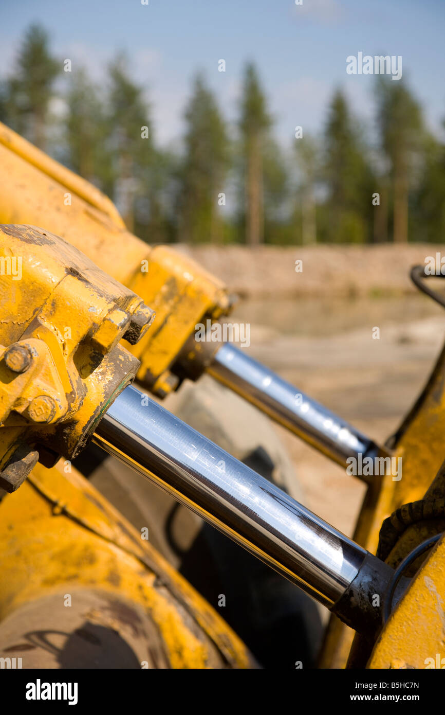 Close-up of a hydraulics cylinder and piston Stock Photo - Alamy
