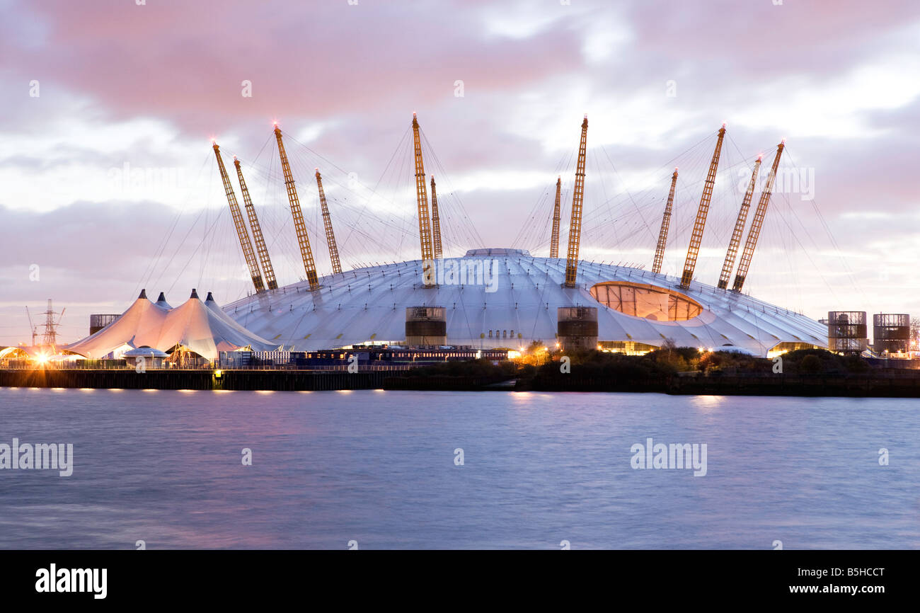 Views of The O2 Arena at dawn formerly The Millennium Dome on The ...