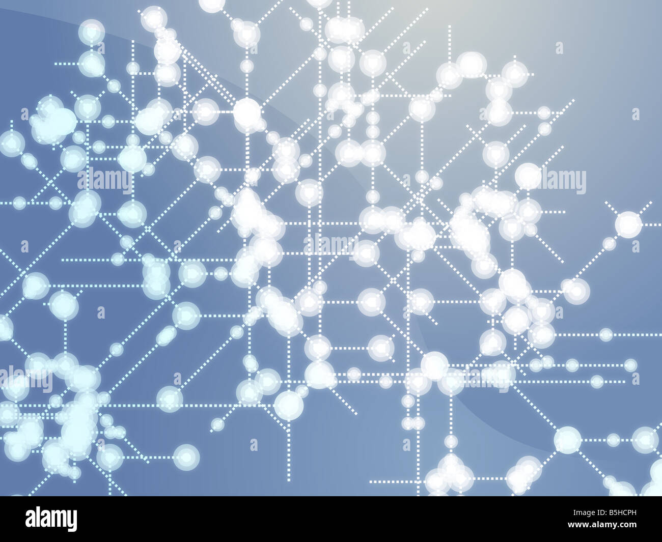 Abstract illustration of technical data nodes and flows Stock Photo - Alamy