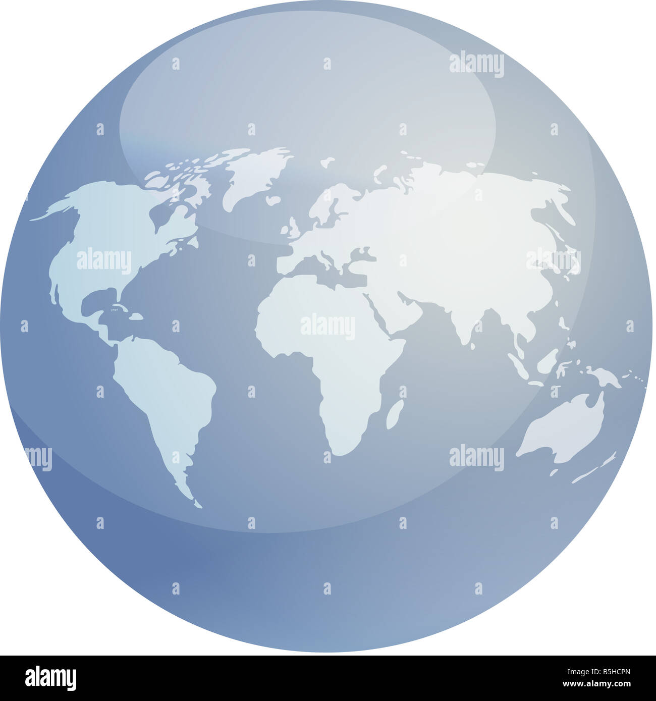 Map of the world in glossy colored sphere Stock Photo - Alamy