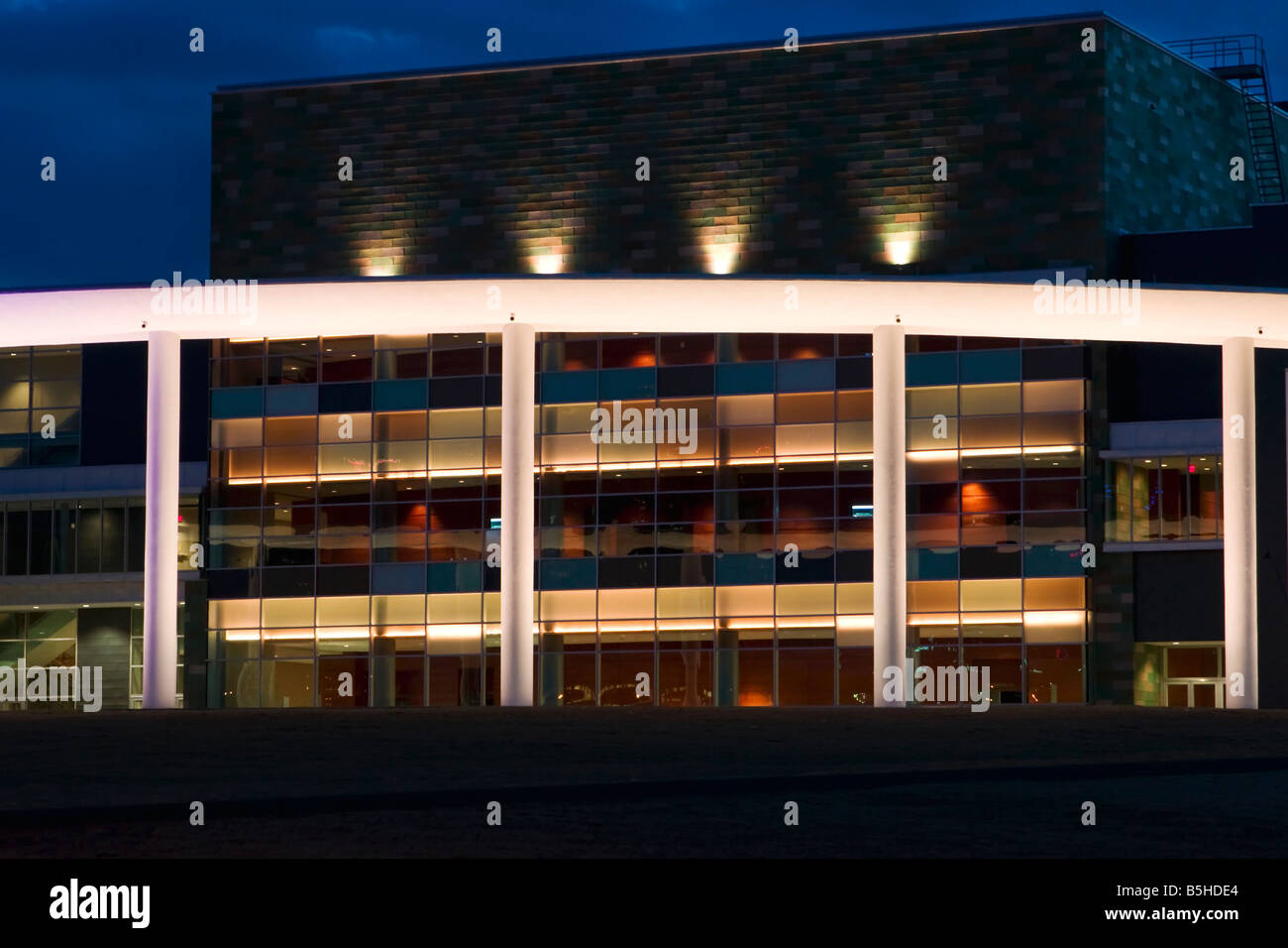 A front view of the Long Center for the Performing Arts in Austin Texas ...