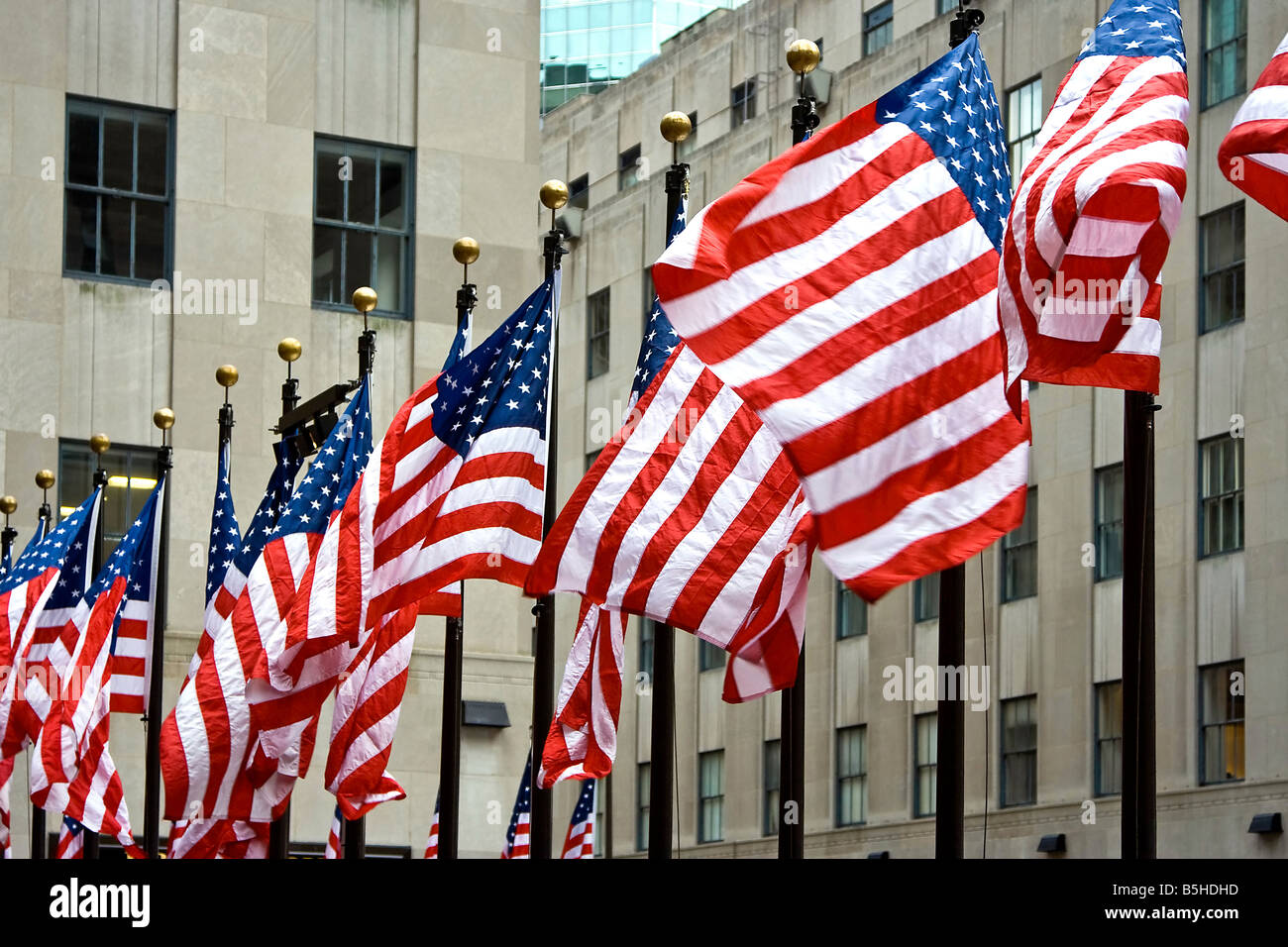 American flags in the wind hi-res stock photography and images - Alamy
