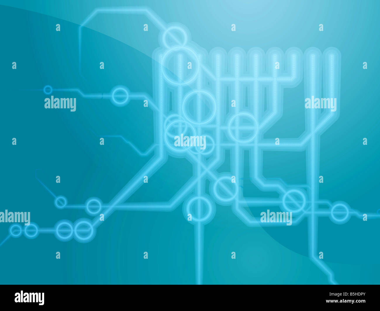 Abstract technical schematic diagram illustration with circuitry and ...