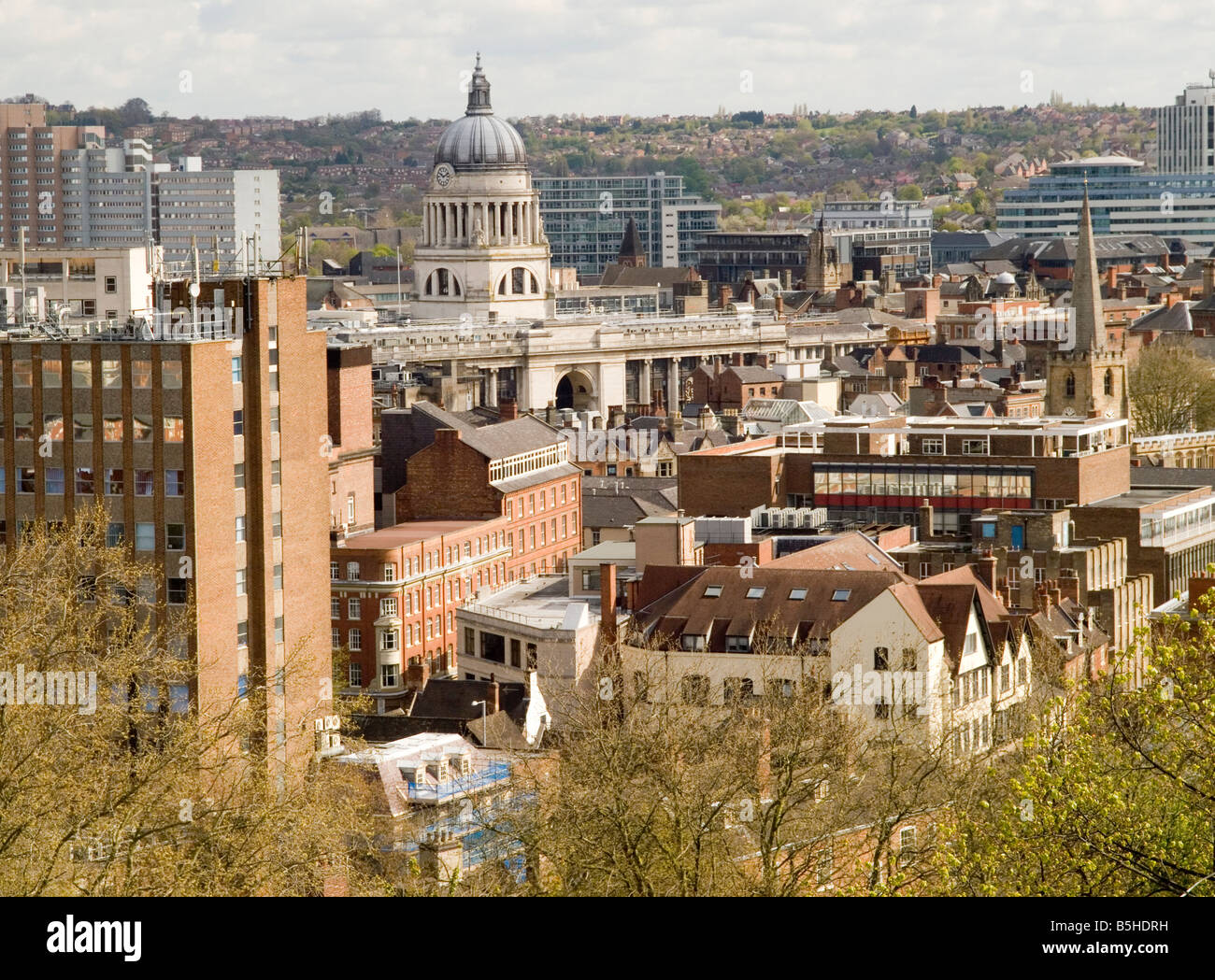 Looking out over the Nottingham City skyline from the terrace of ...