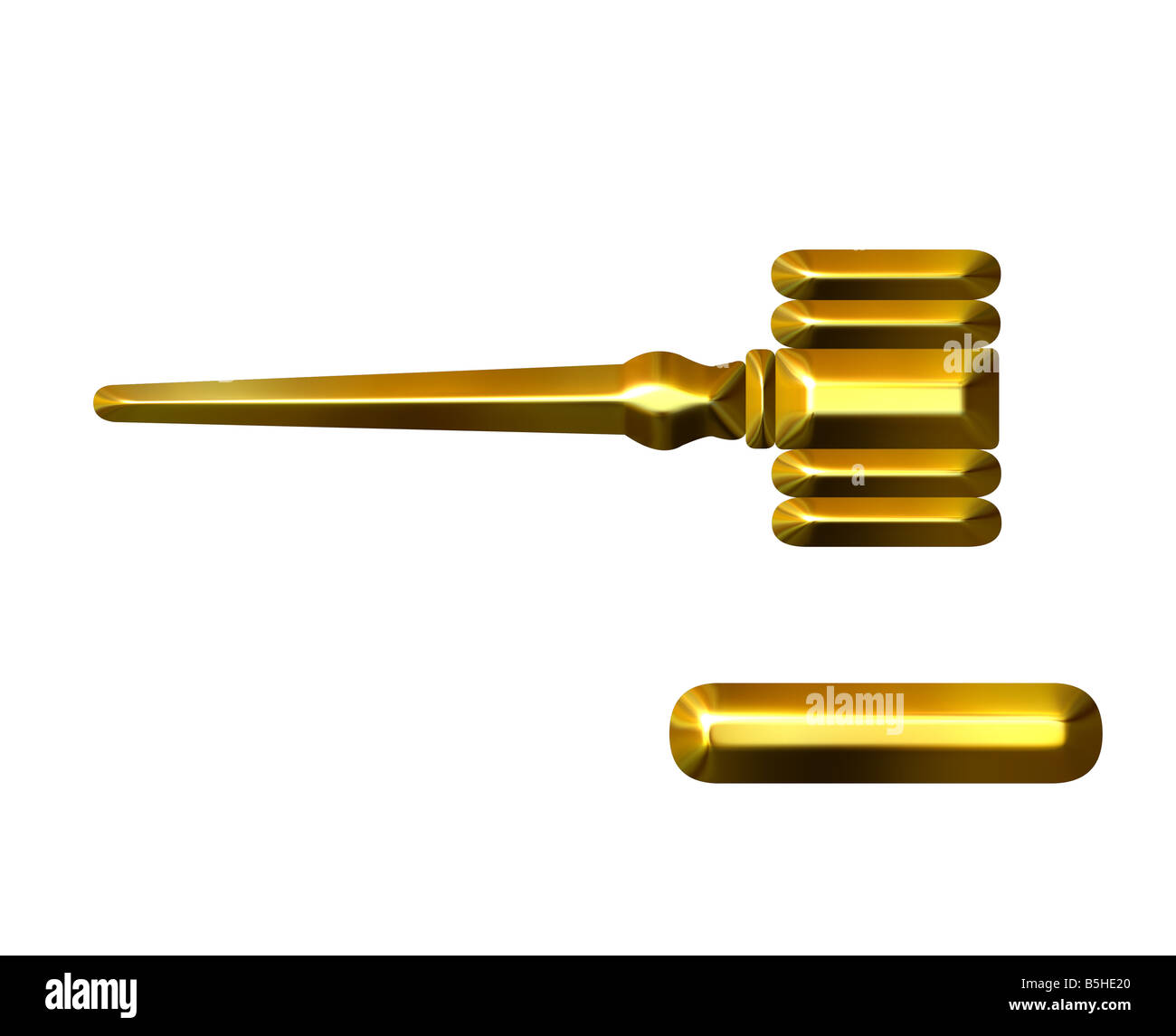 3d golden judge's gavel Stock Photo - Alamy