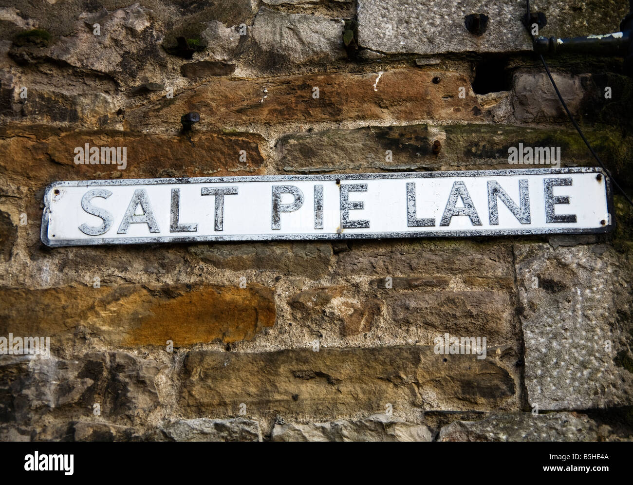 Signboard displaying information about Salt Pie Lane in England,UK ...