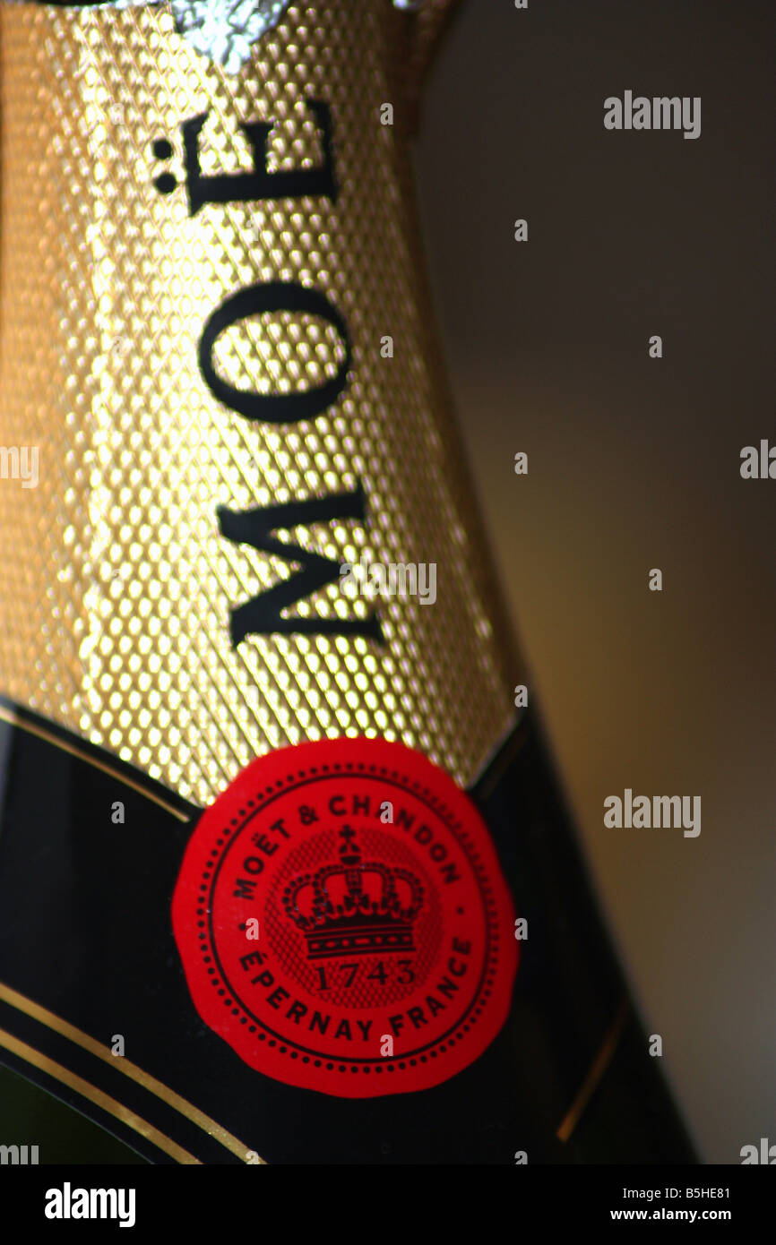 A Moet & Chandon bottle neck Stock Photo - Alamy