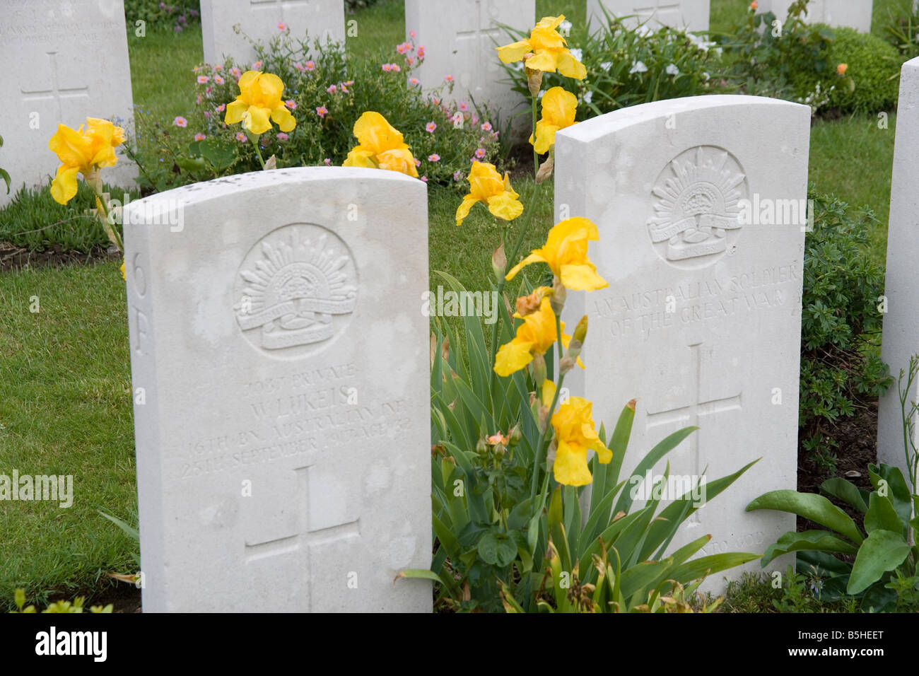 Australian graves at Hooge Crater Commonwealth War Graves Commission ...