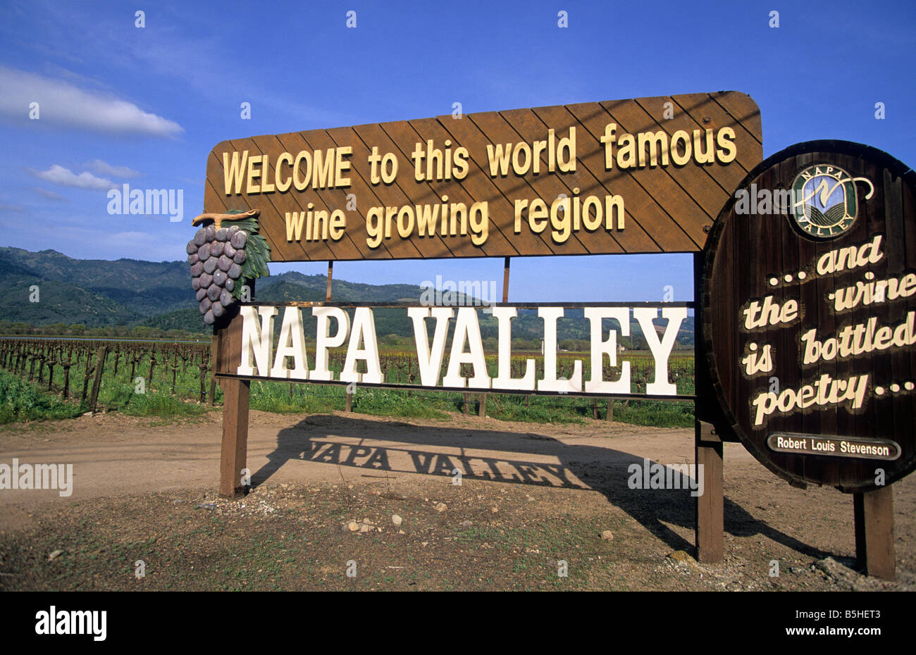 usa california napa valley a roadside sign Stock Photo - Alamy