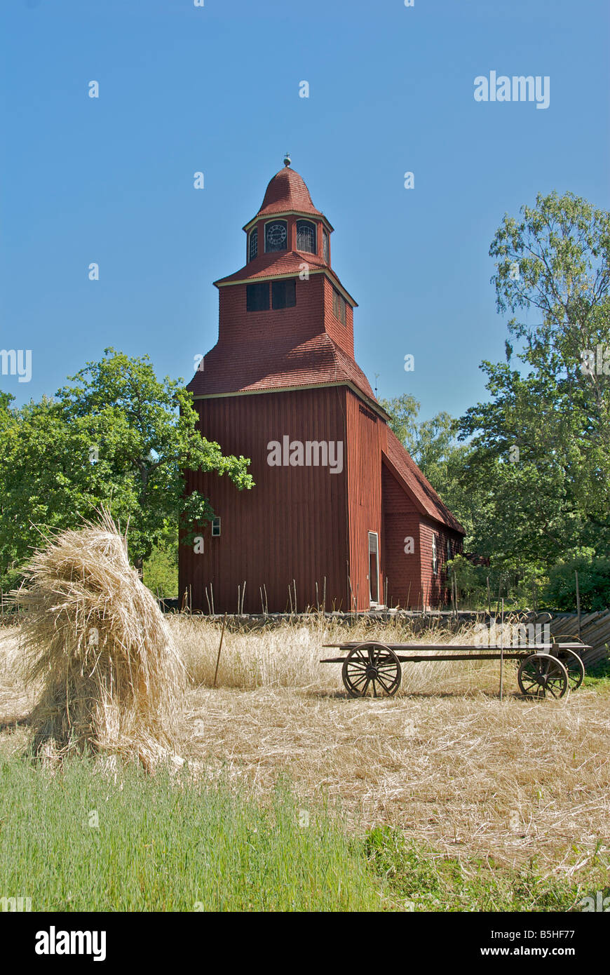 Old timber church Skansen Djurgarden Stockholm Sweden Stock Photo - Alamy