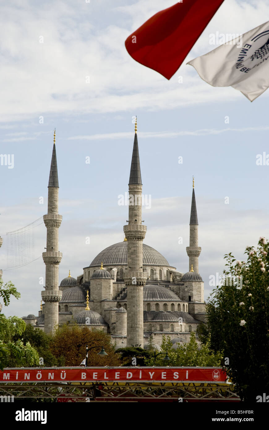 Blue Mosque Istanbul Turkey Flag