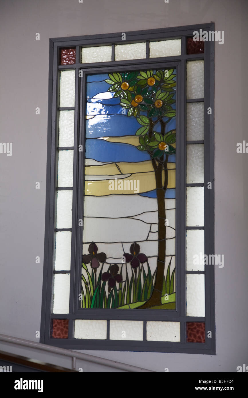Stained glass window at Tibidabo Funicular Station Barcelona Stock ...