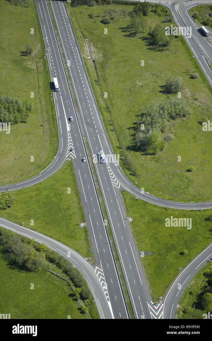 Aerial view of a motorway / highway in France Stock Photo - Alamy