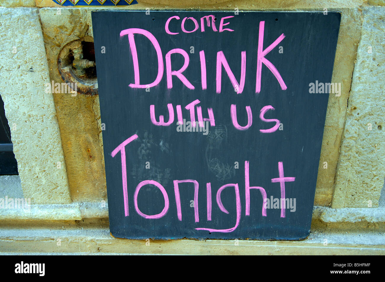 come drink with us tonight invitation blackboard street alcohol ...