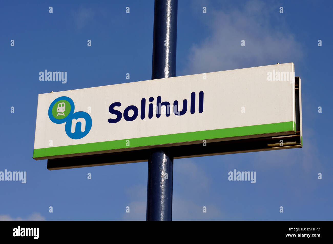 Solihull railway station sign, West Midlands, England, UK Stock Photo ...