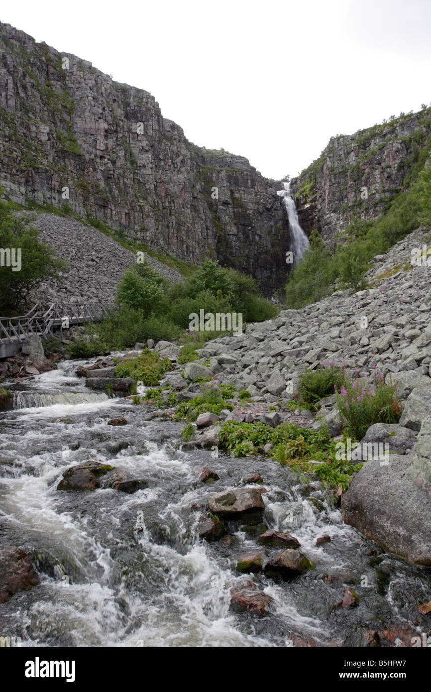 Njupeskärsfallet waterfall in Sweden. This is Sweden's highest ...