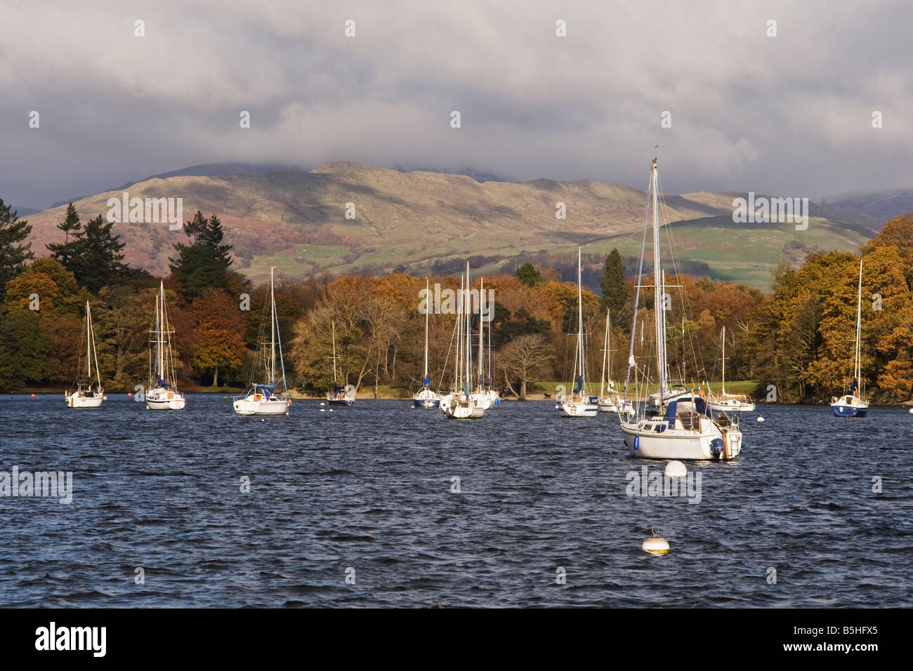 Beautiful landscape of mountains with Windermere Lake Stock Photo - Alamy