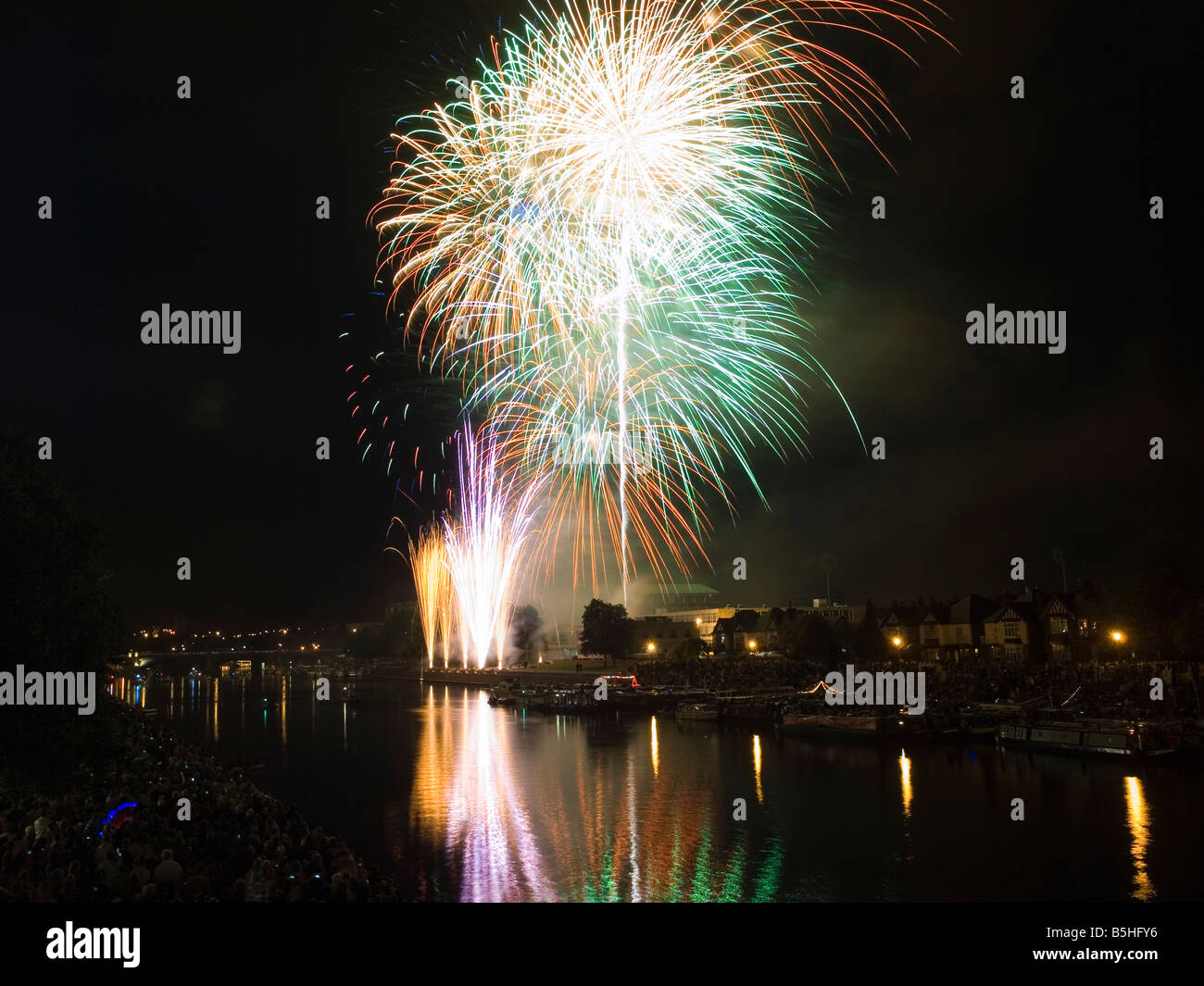 The annual fireworks display at the Riverside Festival in Nottingham ...