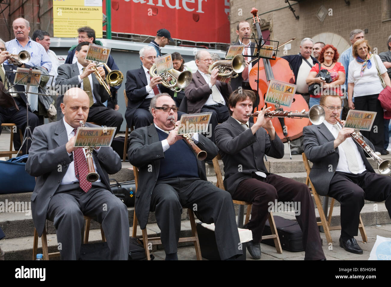 A cobla band performing in Barcelona Stock Photo - Alamy