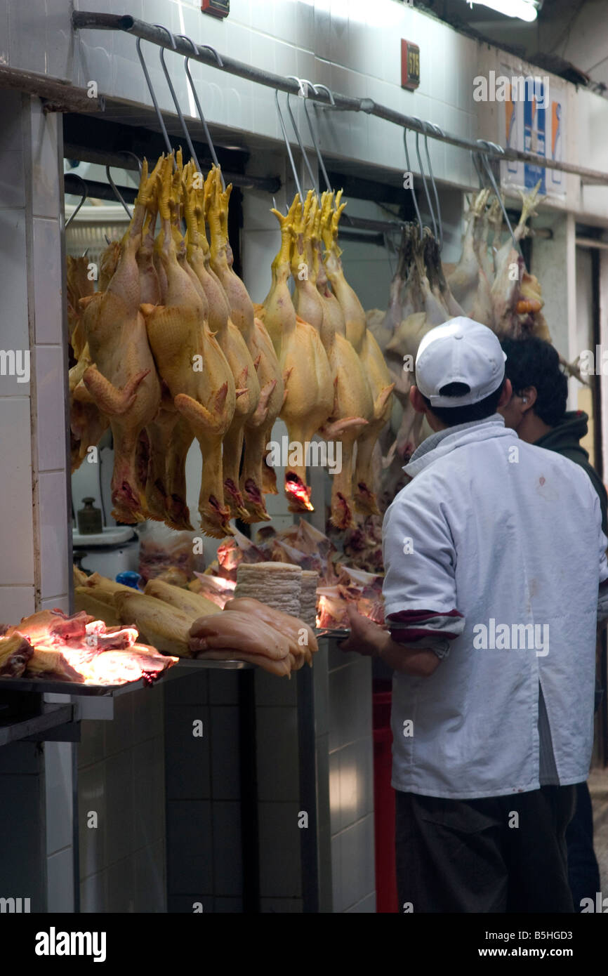 a butcher shop displaying whole fresh chickens Stock Photo - Alamy