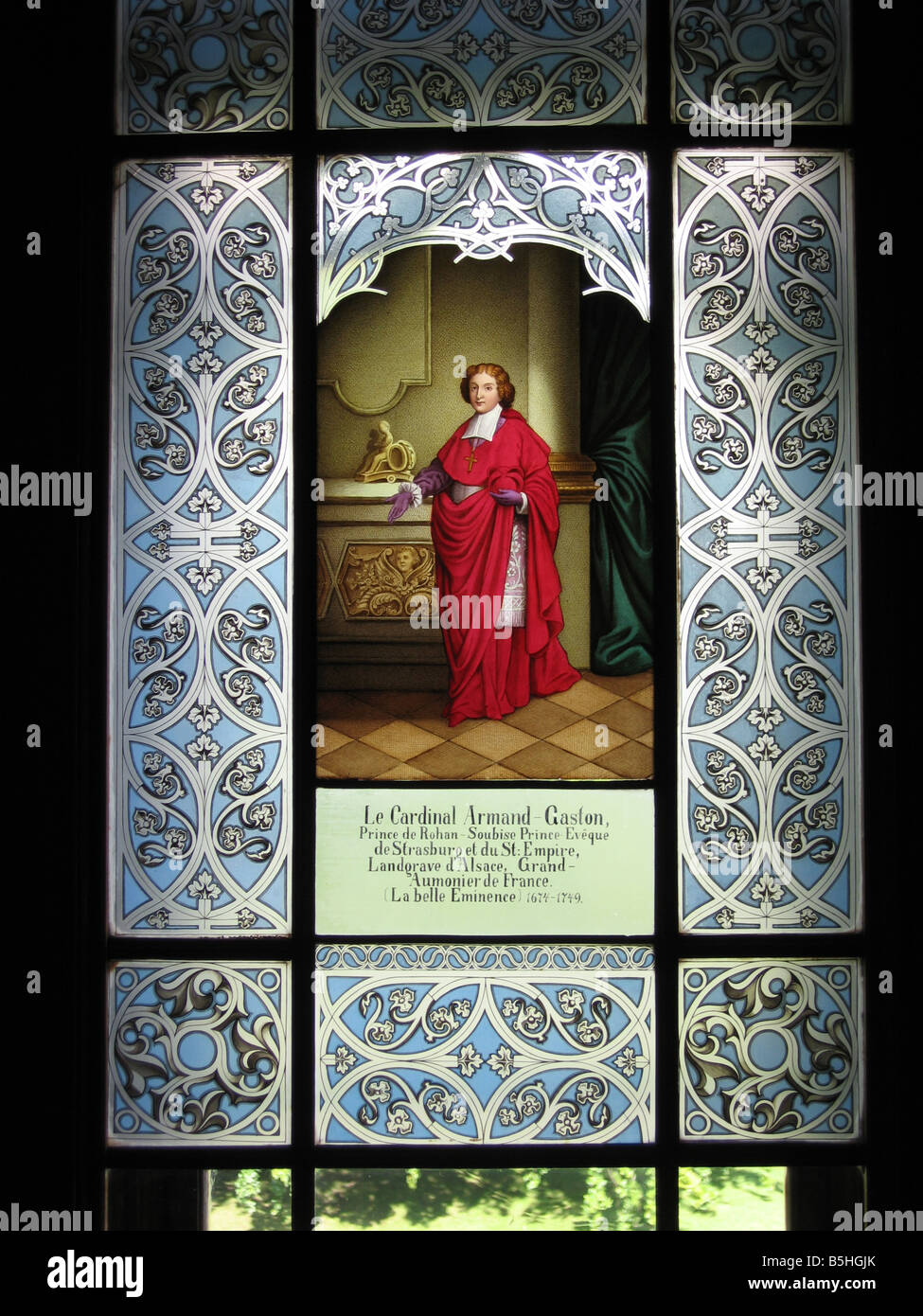 Stained glass window of Le Cardinal Armund Gaston Prince de Rohan at ...