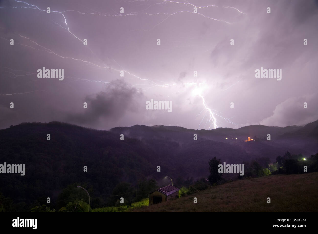 lightening storm at night Stock Photo - Alamy