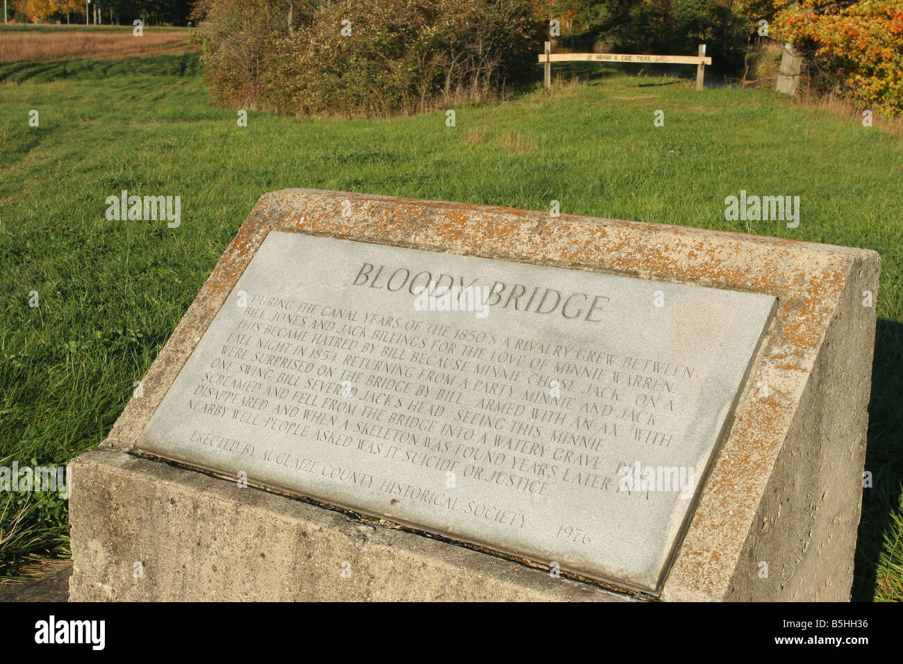 Sign for Bloody Bridge St Marys Ohio Folklore of an 1850s murder at the ...