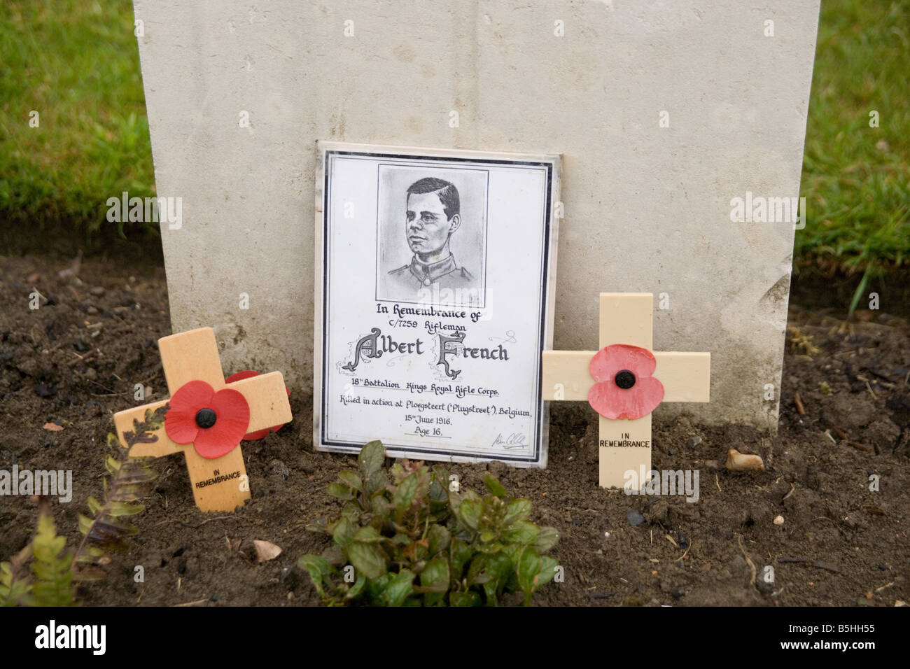 Grave of Albert French who died aged 16 years old ,Hyde Park Corner ...