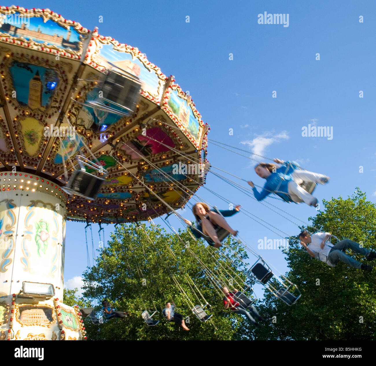 A fairground ride at the annual Riverside Festival in Nottingham ...