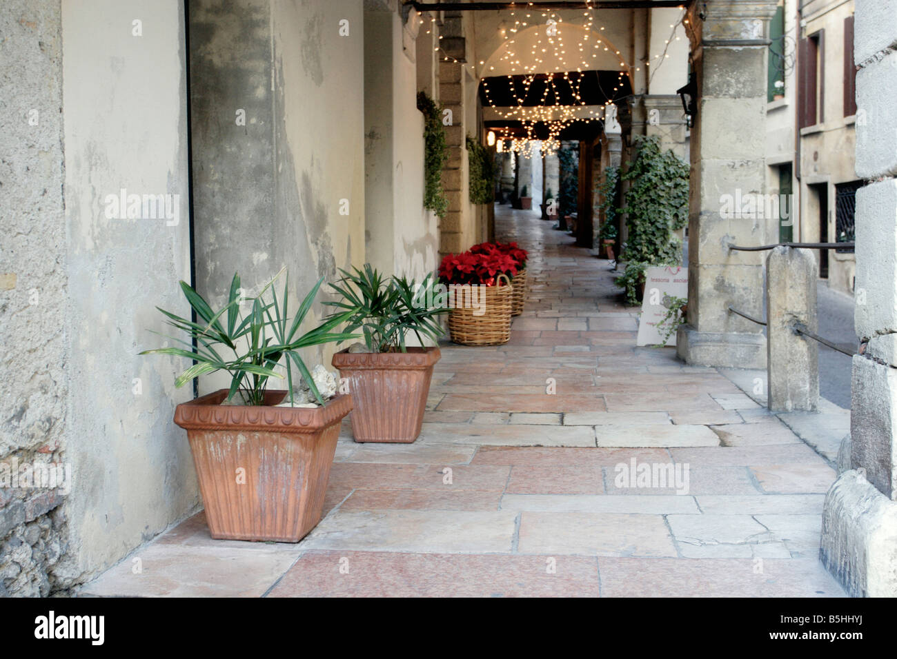Alleyway with Shops in Asolo Italy Stock Photo - Alamy